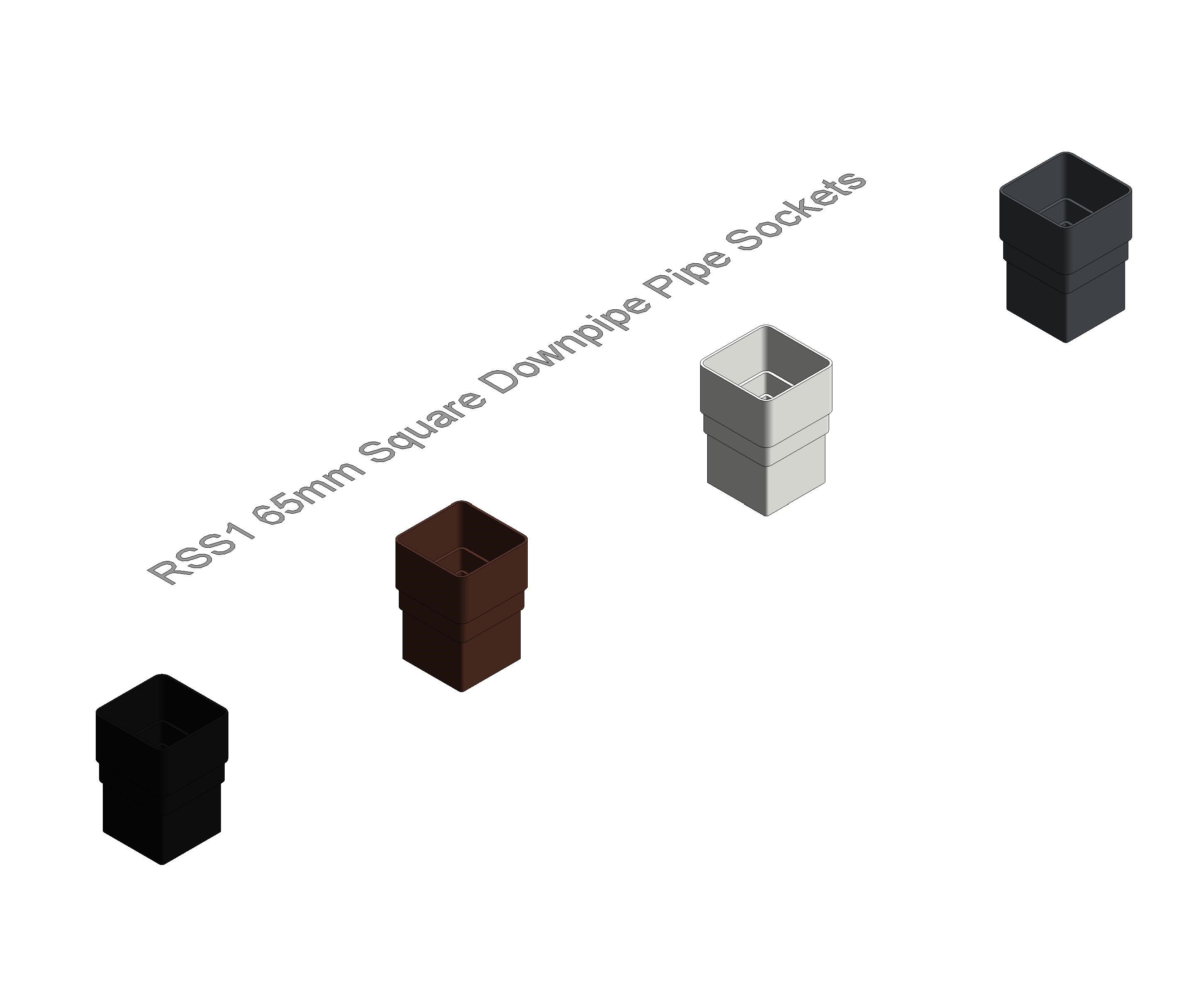 bimstore - FloPlast - RSS1 65mm Square Downpipe Pipe Socket
