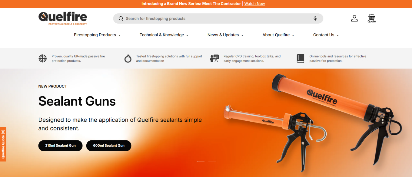 Quelfire Launches New Website and Sealant Guns for Firestopping ...